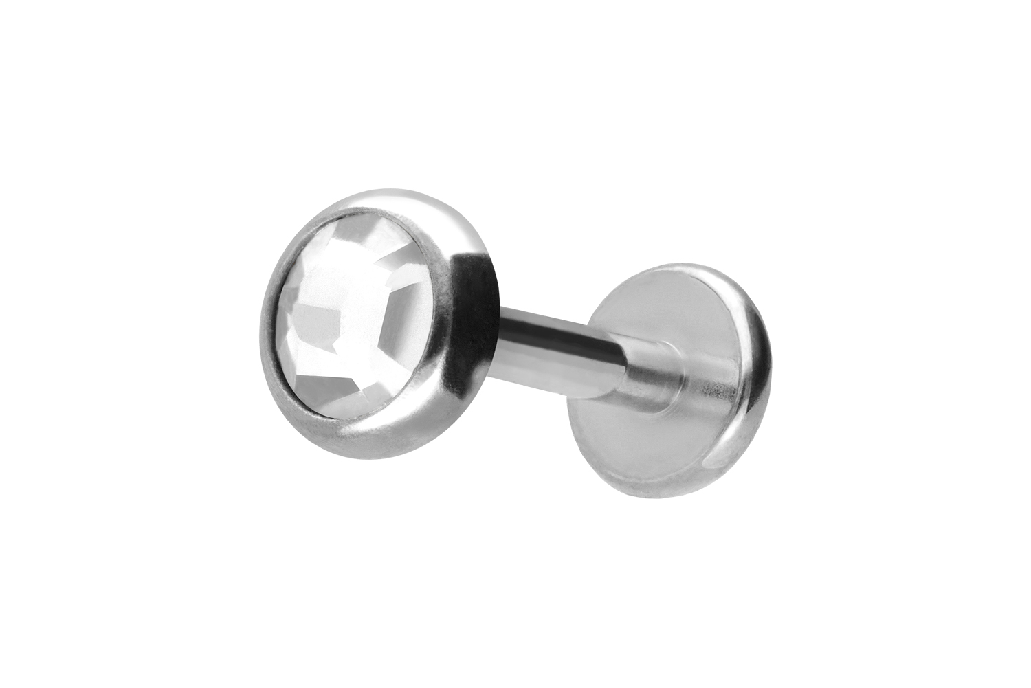 Titanium labret with internal thread CRYSTAL DISC | PIERCINGLINE